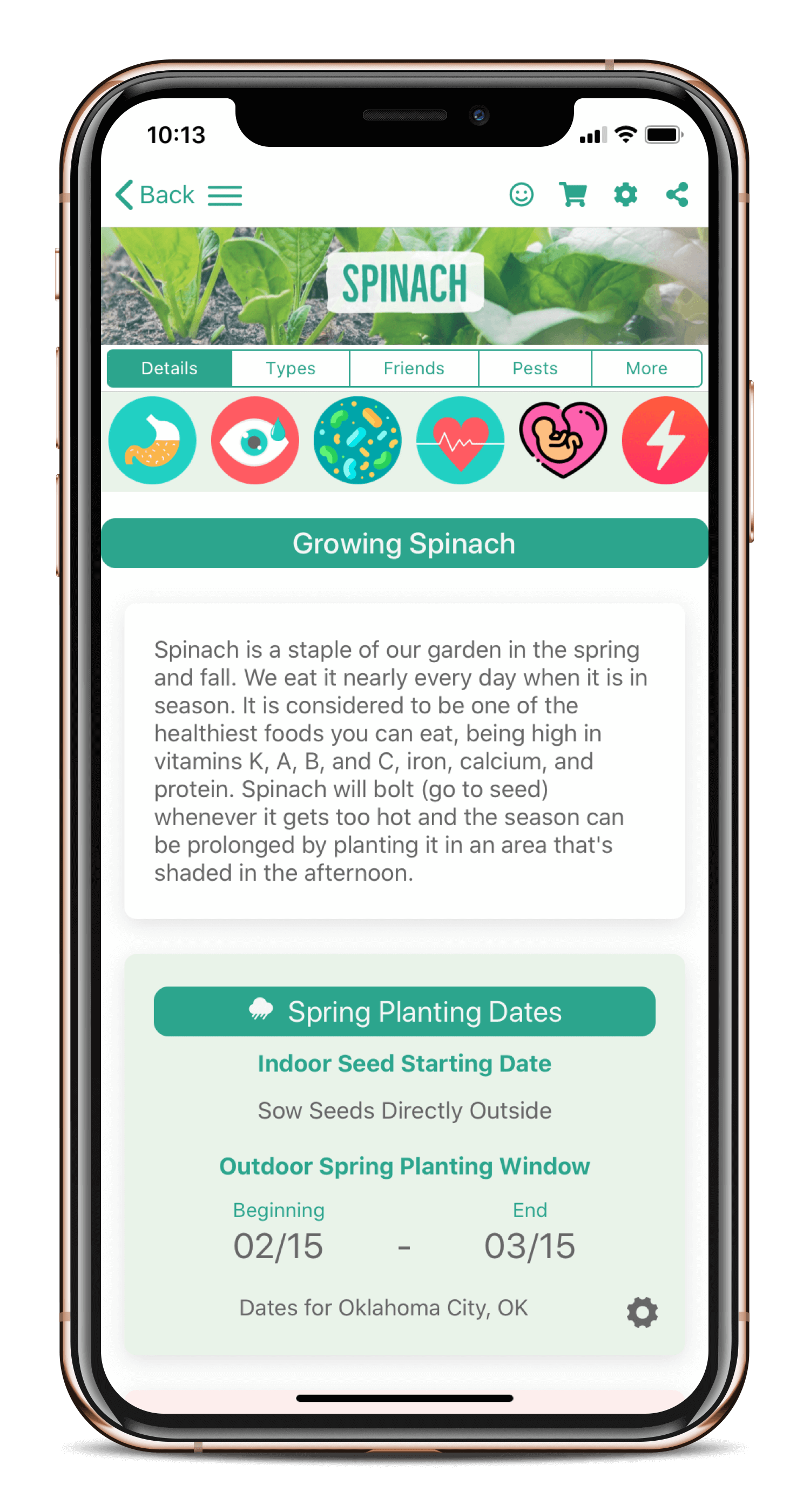 App Highlights - From Seed to Spoon Vegetable Garden Planner Mobile App